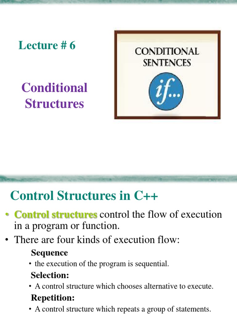 Lecture 6 Conditional Structures Pdf Control Flow Computer
