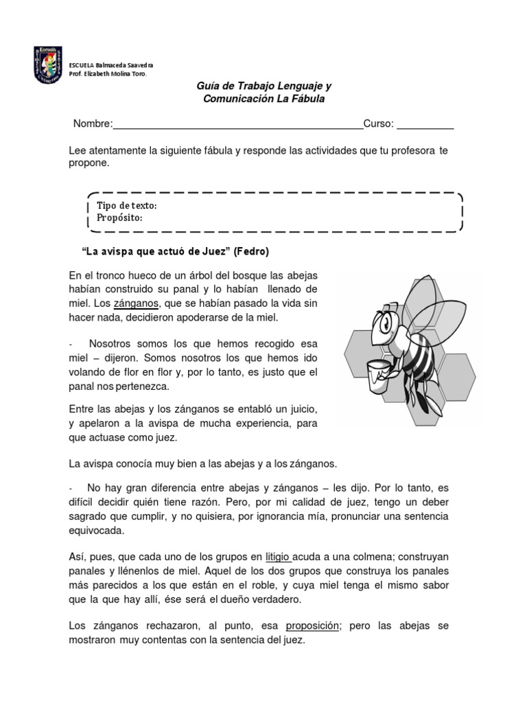 Guía De Fábulas Pdf Fábula
