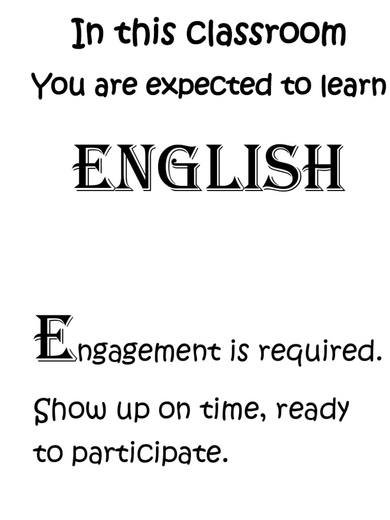 In This Classroom: You Are Expected To Learn | PDF