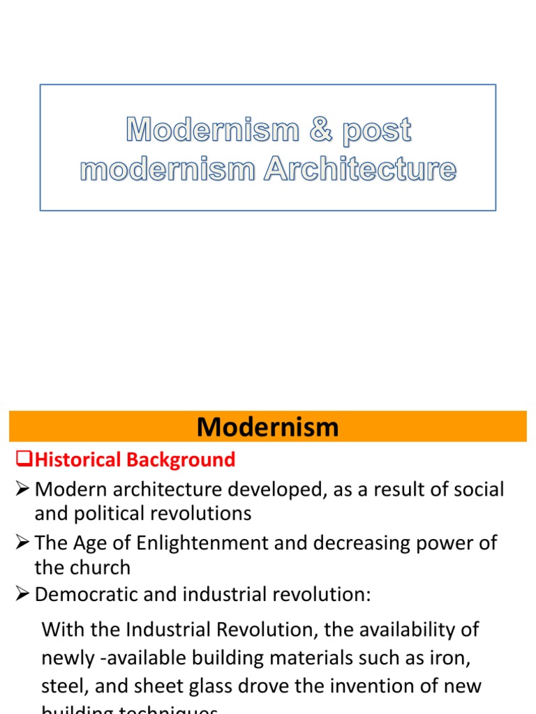 Modernism vs Postmodernism in Architecture | PDF | Modernism | Aesthetics
