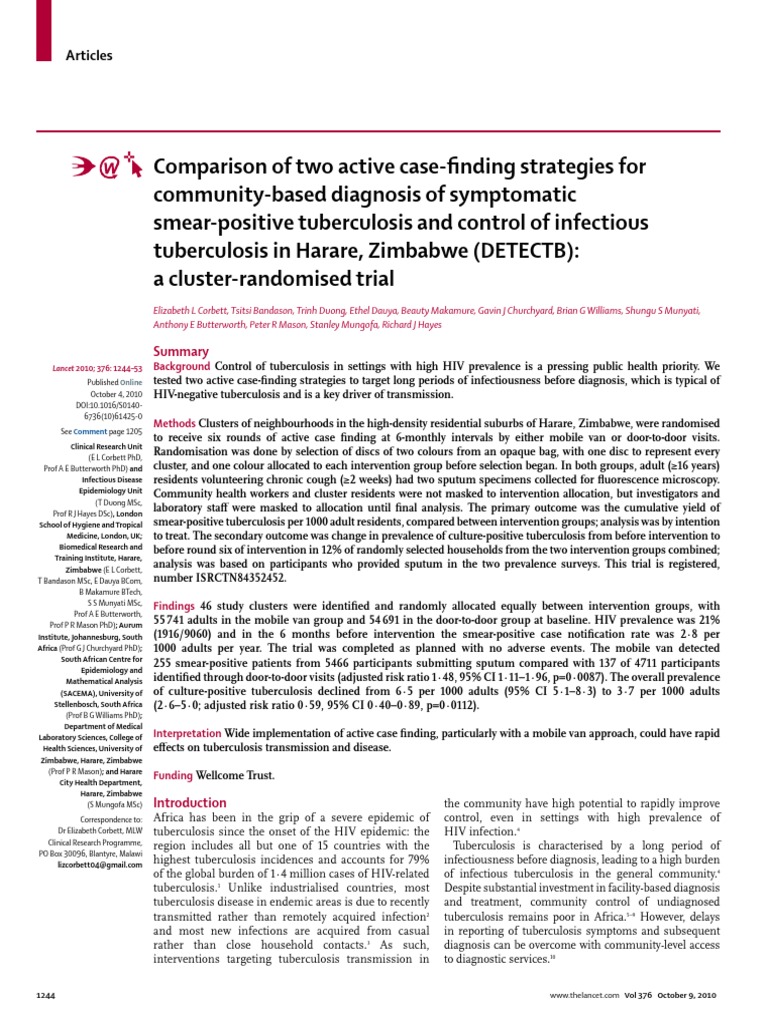 Articles: Background | PDF | Tuberculosis | Infection