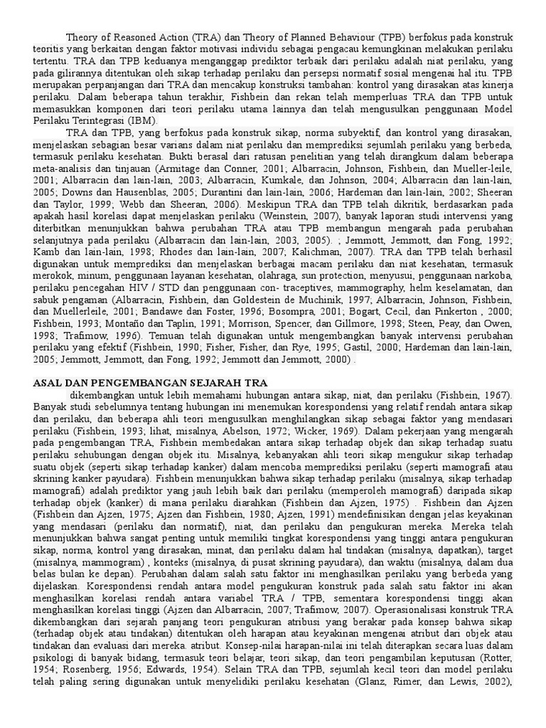 Theory of Reasoned Action - TPB | PDF | Pengembangan Diri | Sains & Matematika