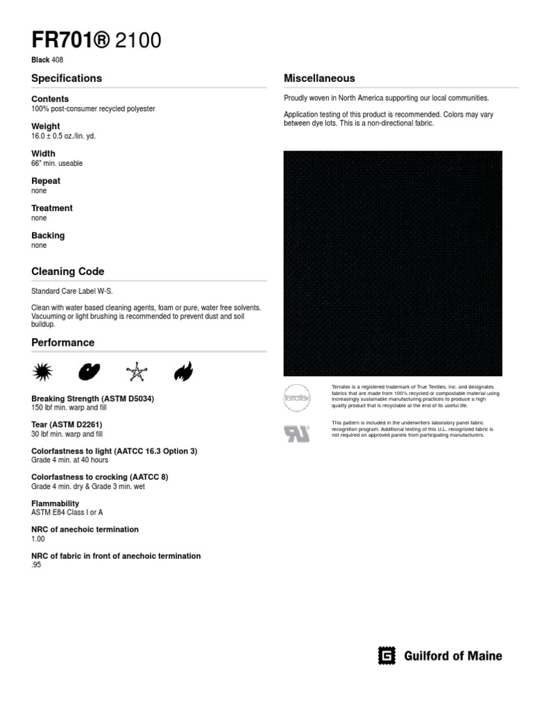 Option 2-Owens Corning FR 701-2100 Data Sheet | PDF