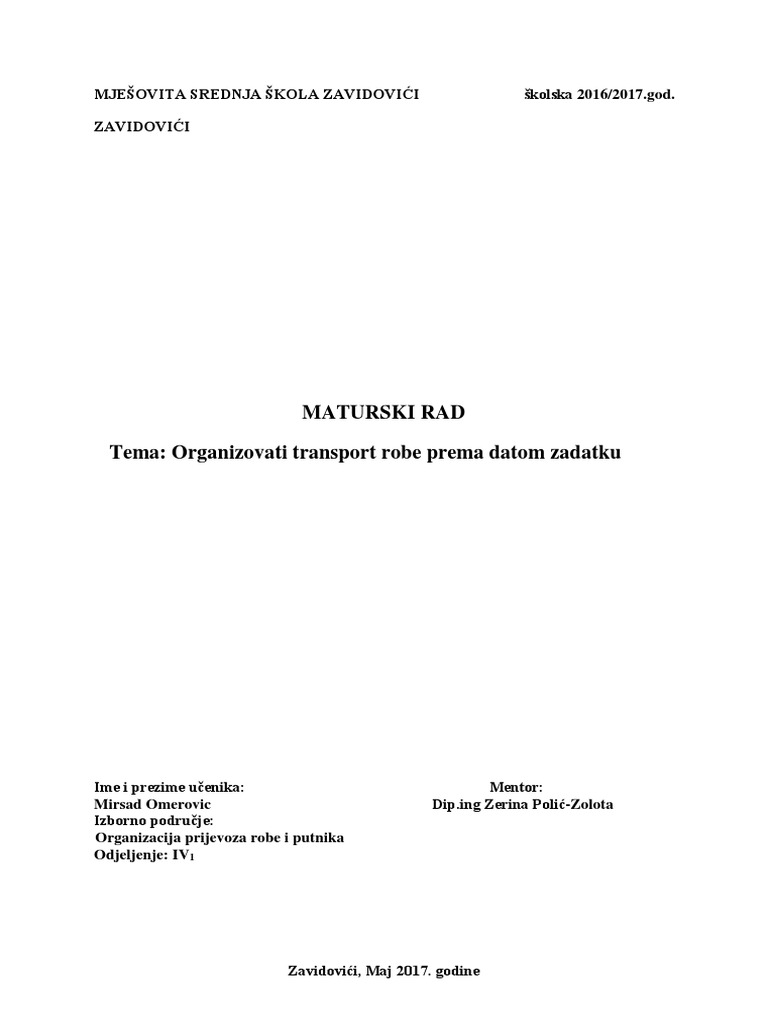 Maturski Rad | PDF