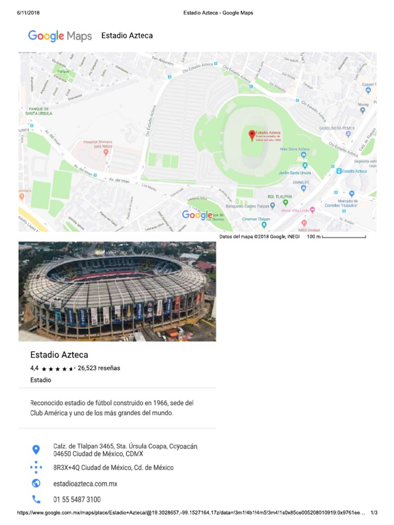 Plano Estadio Azteca