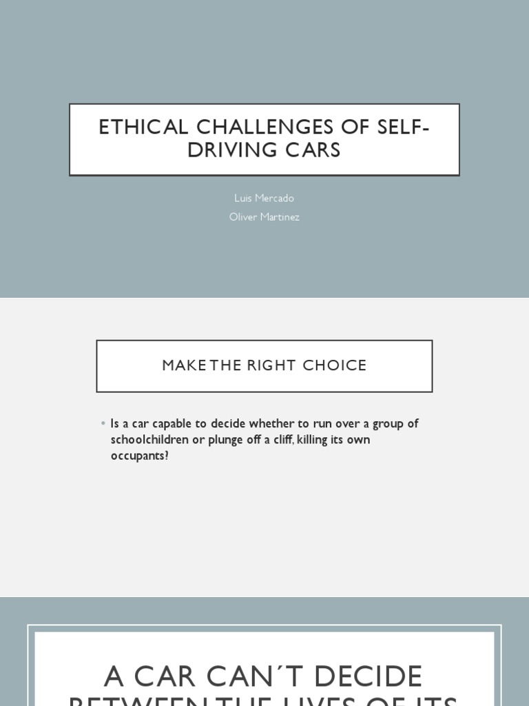 Ethical Dilemmas of Self-Driving Cars | PDF