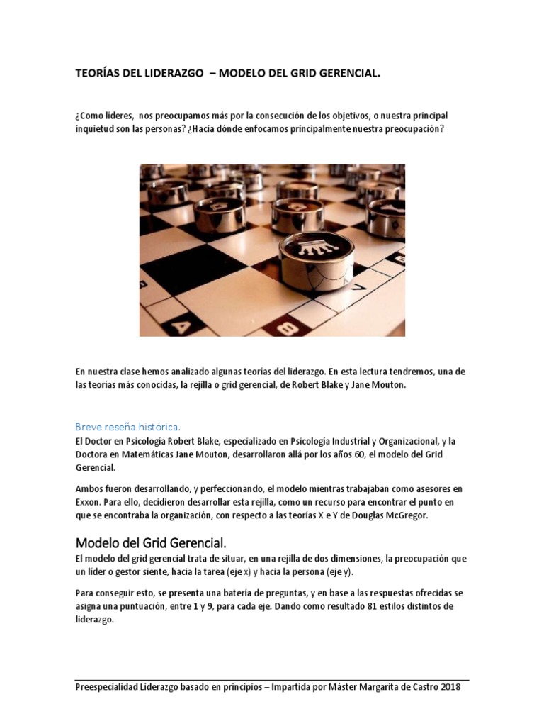 TEORÍAS DEL LIDERAZGO-Modelo Del Grid Gerencial | PDF | Liderazgo ...