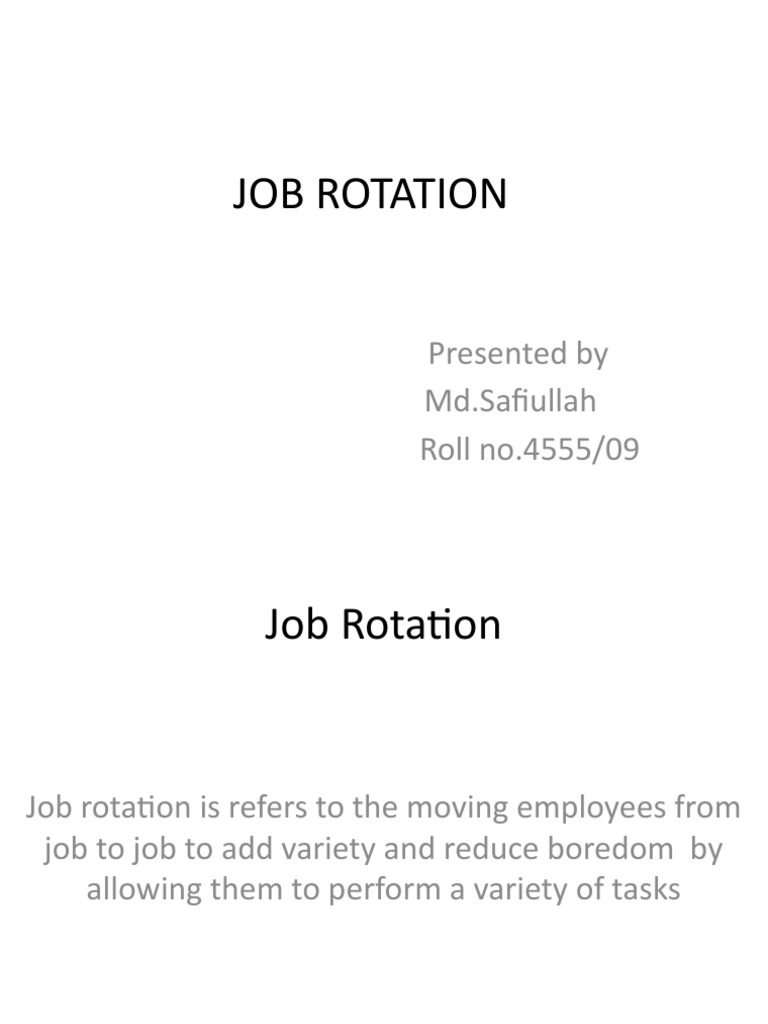 Reason For Job Rotation | PDF | Employment | Labour Economics