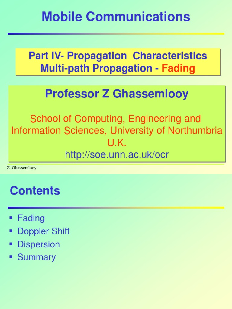 Characterizing Mobile Communication Fading through Multipath ...