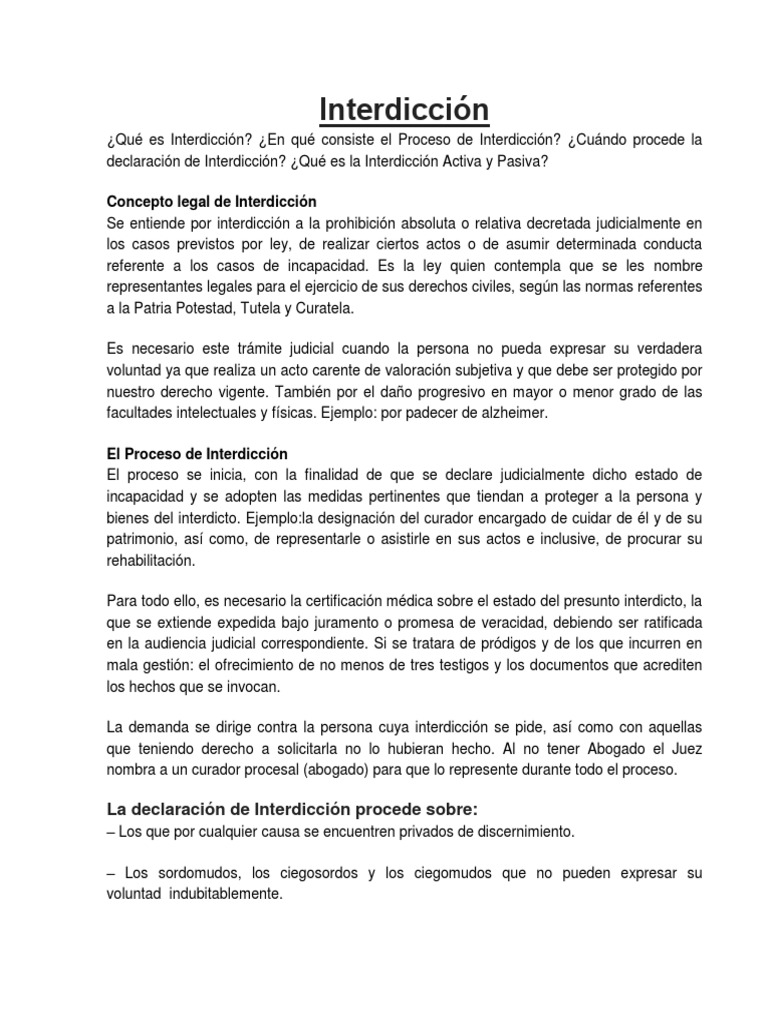 INTERDICCION | PDF | Virtud | Información del gobierno