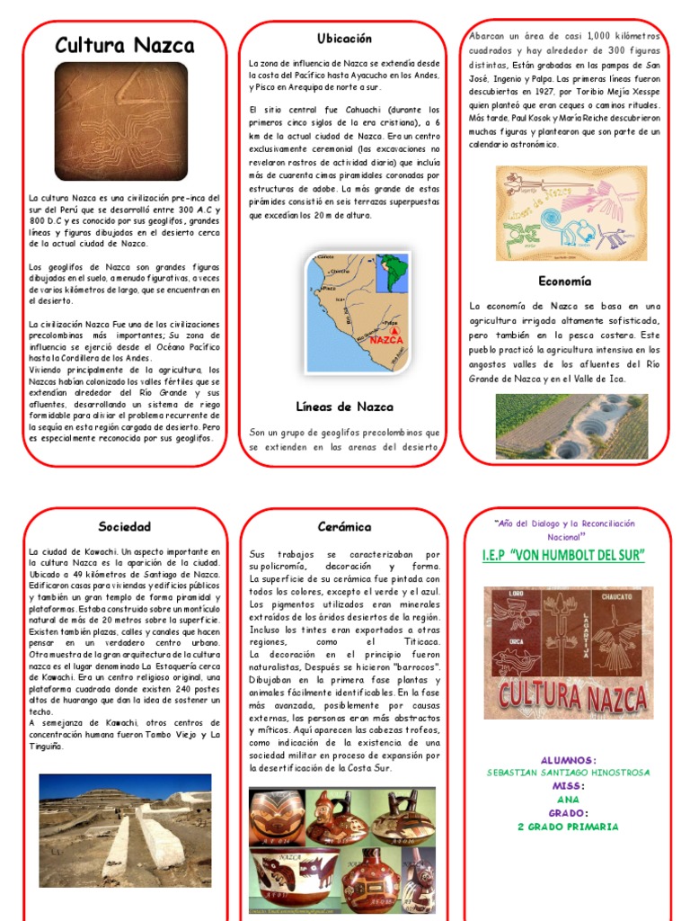 Triptico Cultura Nazca | PDF | Arqueología | Cultura (general) Triptico Cultura Nazca | PDF | Arqueología | Cultura (general)