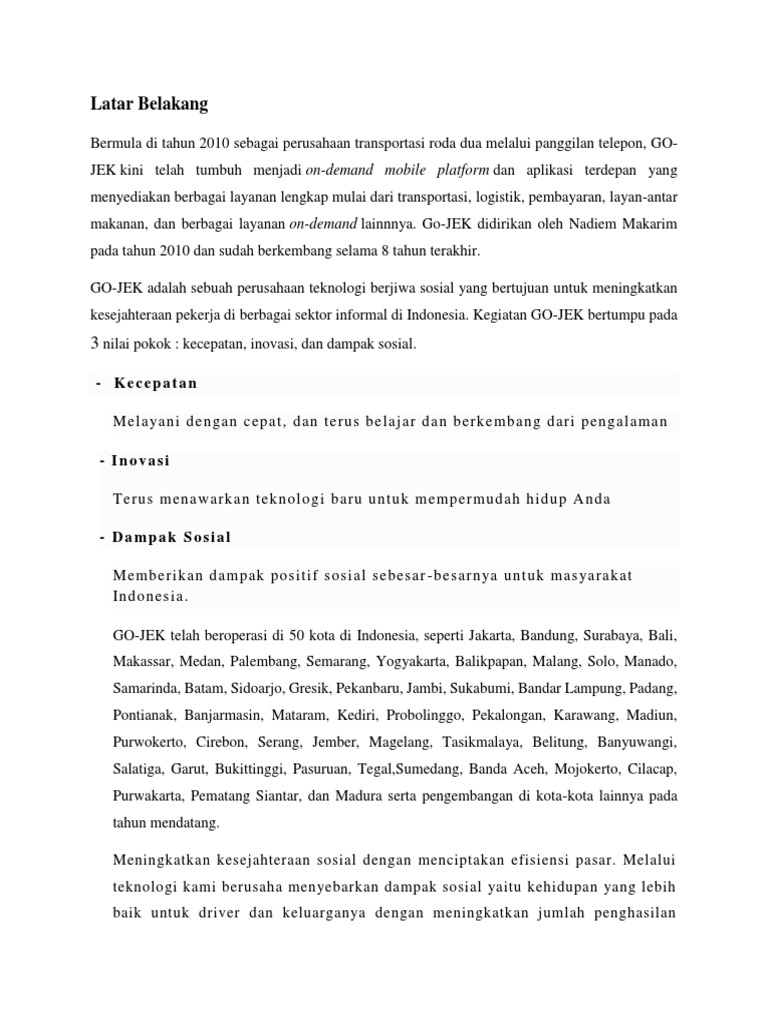 Analysis SWOT Gojek | PDF