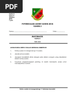 Ujian Akhir Sesi Akademik Matematik Tahun 3 | PDF