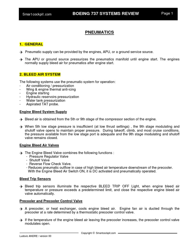B737-Pneumatic Systems Summary | PDF | Valve | Gas Technologies