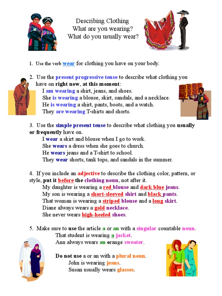 Describing Clothing | PDF