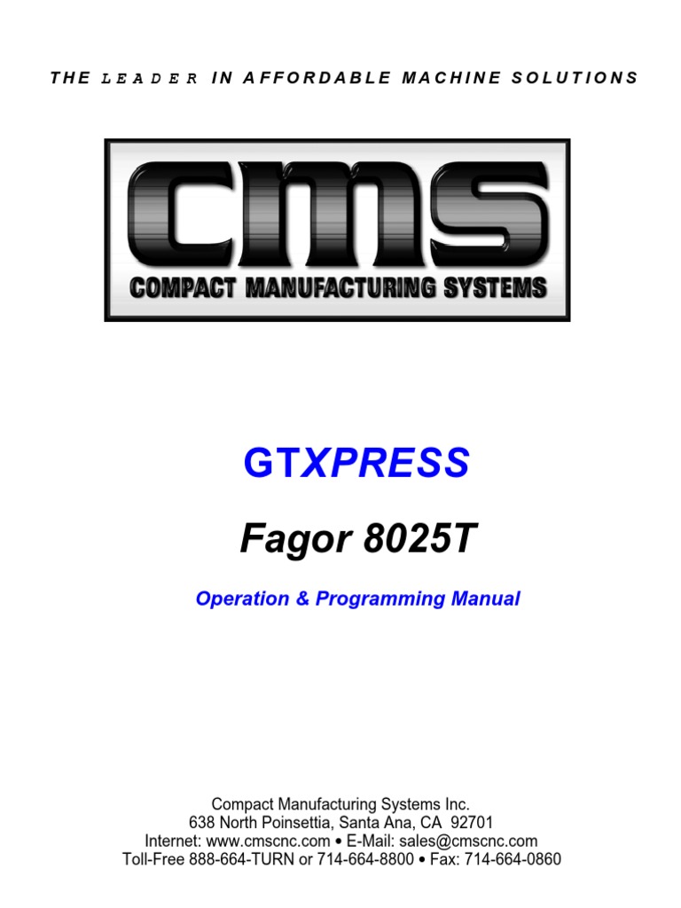 6250 - 8025 Programming Manual | PDF | Numerical Control | Manufactured Goods