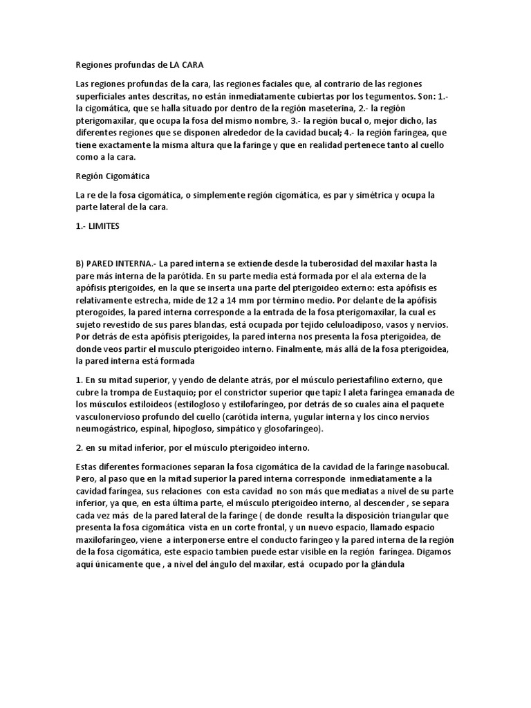 Región Cigomatica | PDF | Anatomía humana | Cabeza y cuello humanos