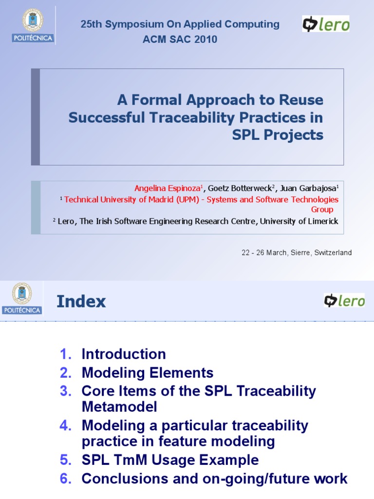 SAC A Formal Approach To Reuse Successful Trac-V 1 2 | PDF | Software ...