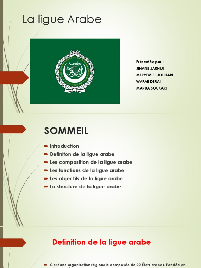 La Ligue Arabe : Historique et Objectifs | PDF | Ligue arabe | Monde arabe