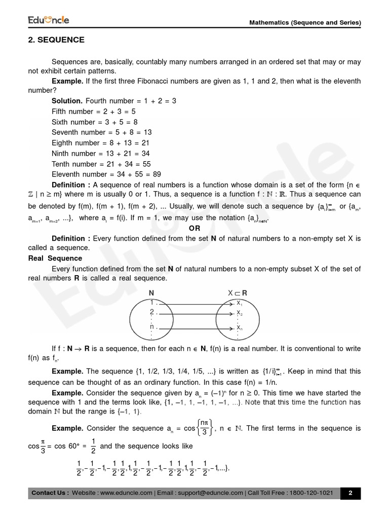 Sequence: Mathematics (Sequence and Series) | PDF | Sequence | Function ...
