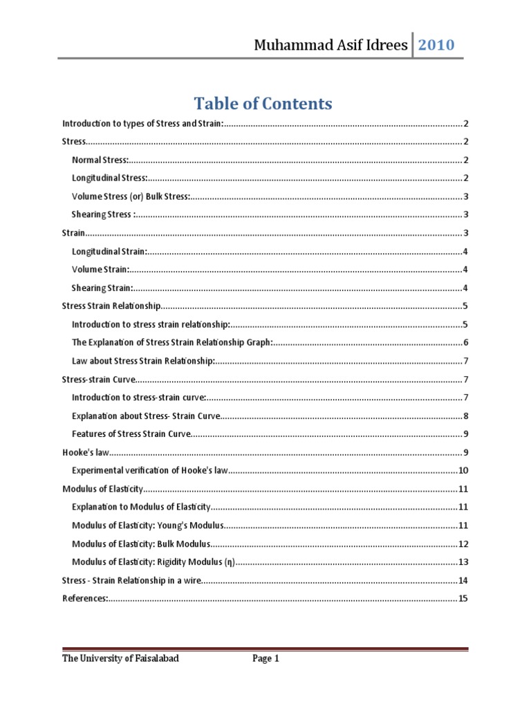 Muhammad Asif Idrees | PDF | Elasticity (Physics) | Deformation (Engineering)