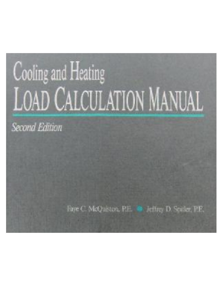 Cooling and Heating Load Calculation Manual PDF | PDF