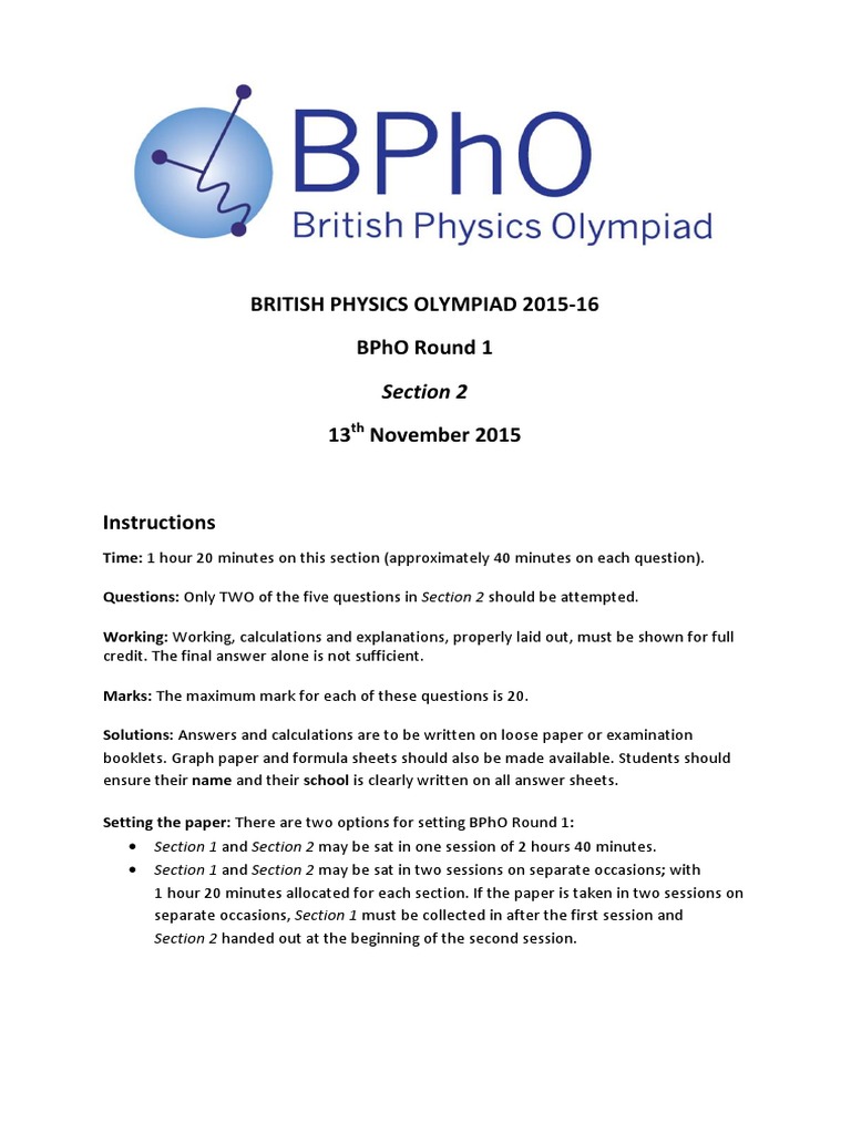 BPhO Round 1 Section 2 Nov 2015 16 Final | PDF | Electrical Network ...