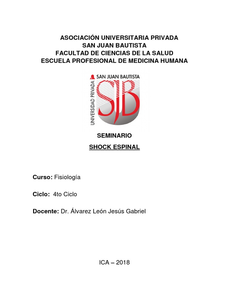 Shock Espinal | PDF | Parestesia | Lesión de la médula espinal