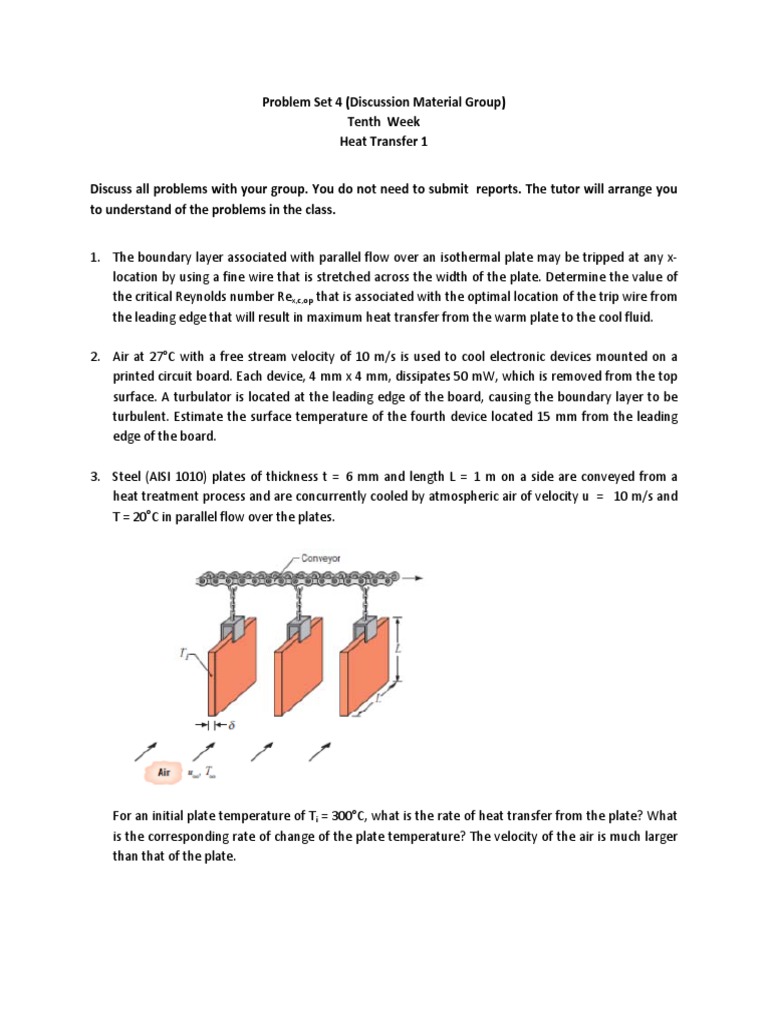 Problem Set 4 (Discussion Material Group) Tenth Week Heat Transfer 1 ...