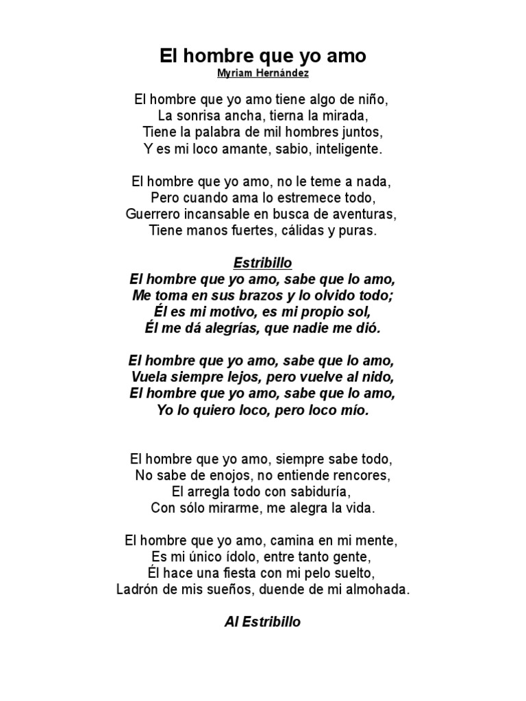 El hombre que yo amo: letra y significado | PDF