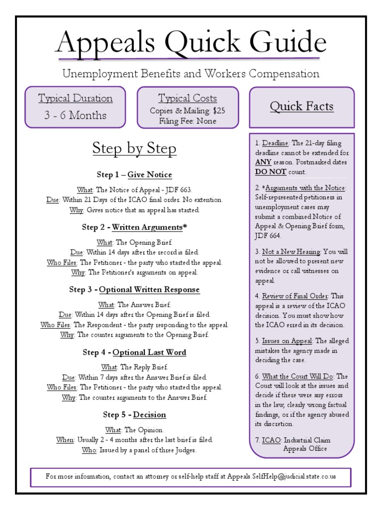 Appeals Quick Guide: Step by Step | PDF | Brief (Law) | Legal Disputes