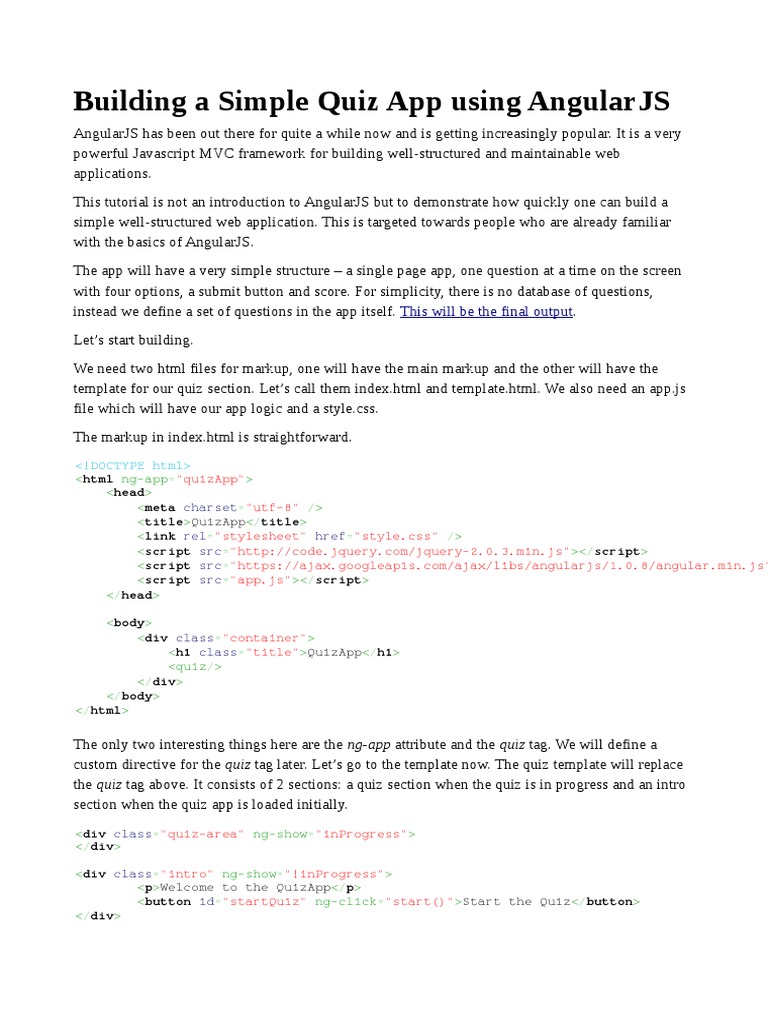 Quiz App Angularjs | PDF | Angular Js | Cascading Style Sheets Quiz App Angularjs | PDF | Angular Js | Cascading Style Sheets