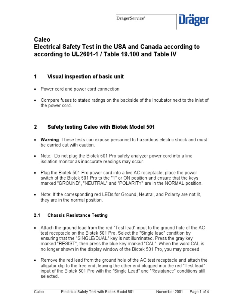 Electrical Safety Test Caleo Biotek | PDF | Electrical Connector ...