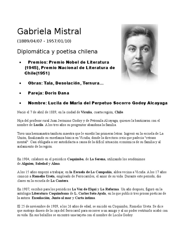 Gabriela Mistral | PDF | Poesía