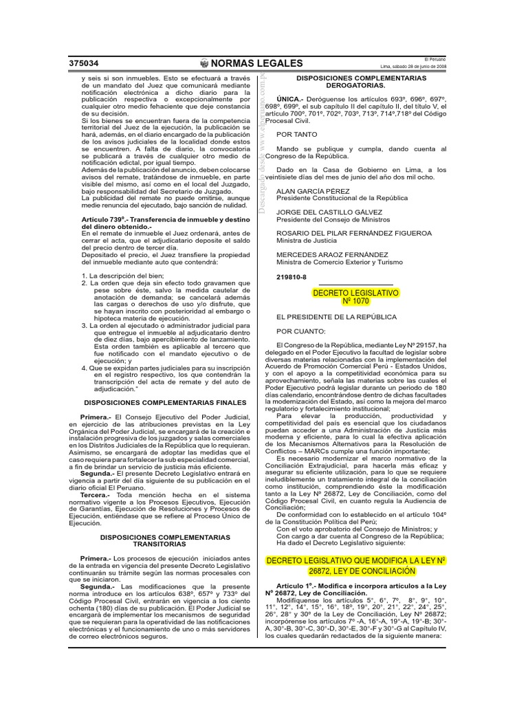 DL 1070 | PDF | Estatuto de limitaciones | Ley procesal