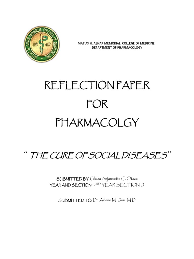 Reflection Paper For Pharmacology | PDF | Rodrigo Duterte | Physician