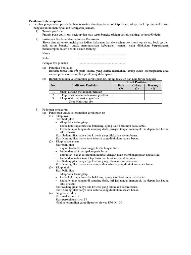 Penilaian Keterampilan | PDF