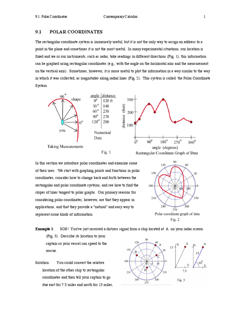 9.1 Polar Coordinates Contemporary Calculus 1 | PDF | Coordinate System ...