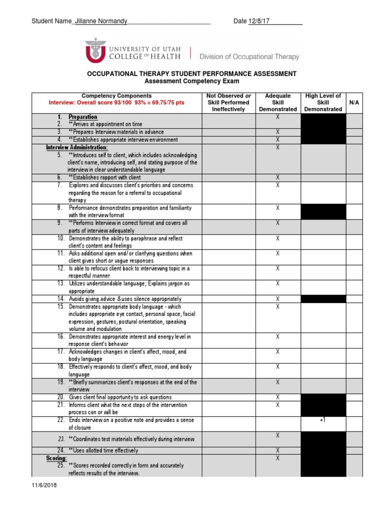 Normandy J 2017 Peds Spa Interview Competency Rubric-2 | PDF | Test ...