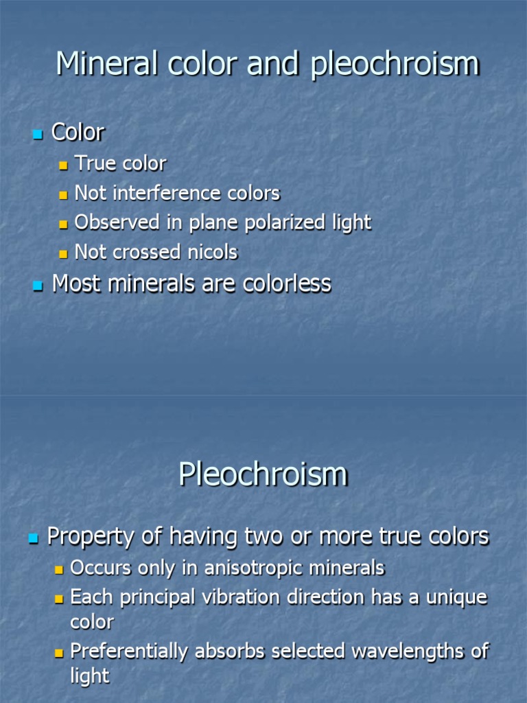 Mineral Color and Pleochroism Explained | PDF | Minerals | Color