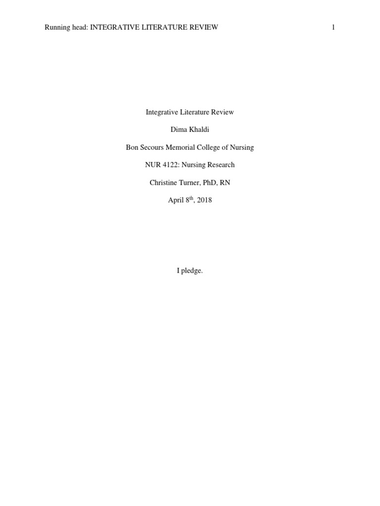 Running Head: Integrative Literature Review 1 | PDF | Preventive ...