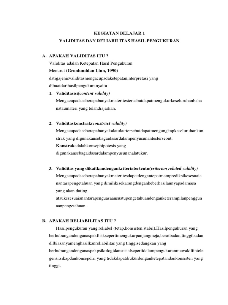 Tugas Resume Modul 5 Kualitas Alat Ukur | PDF