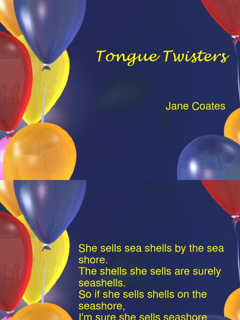 Tongue Twisters: Jane Coates | PDF