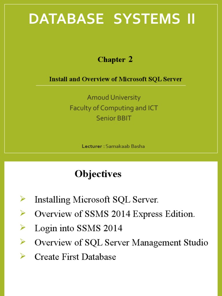 CH 2 - Install and Overview of Microsoft SQL Server | PDF