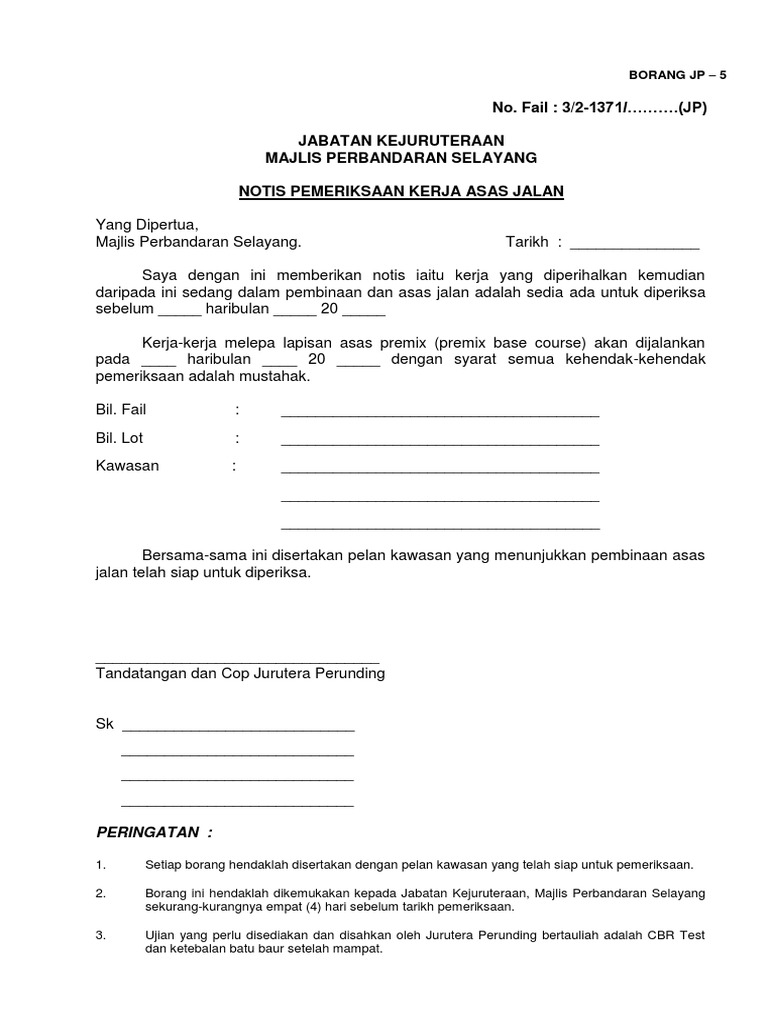 MP Selayang Borang JP | PDF