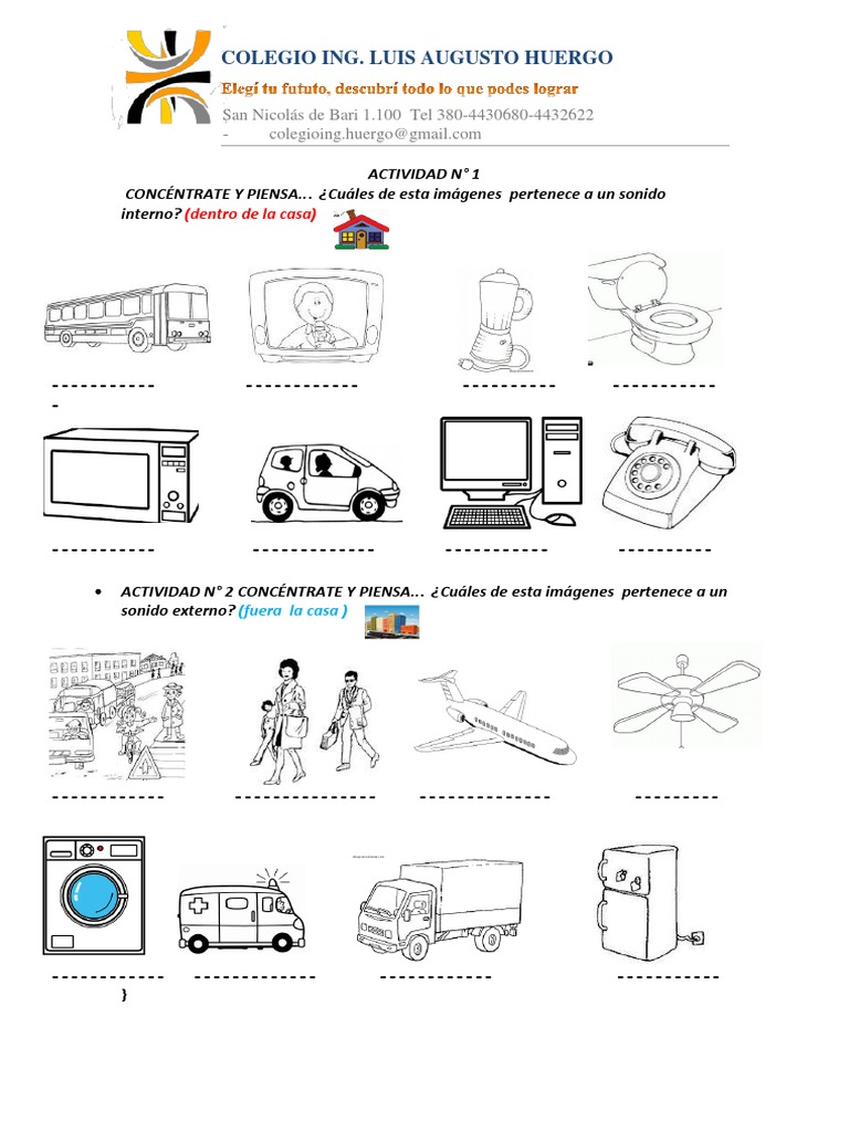 Actividad de Sonidos Interno - Externo y Sonido de La Ciudad y Campo | PDF
