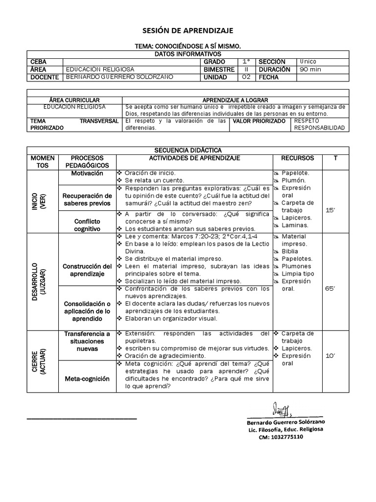 Conociendome A Si Mismo Pdf Cambio Aprendizaje