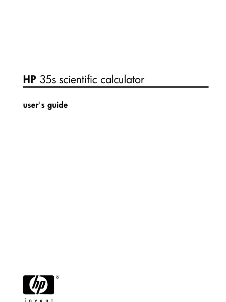 HP 35s User Guide | PDF | Significant Figures | Menu (Computing)