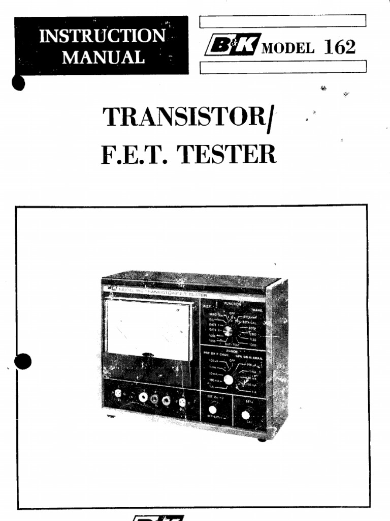 B&K 162 Transistor-Fet Tester | PDF