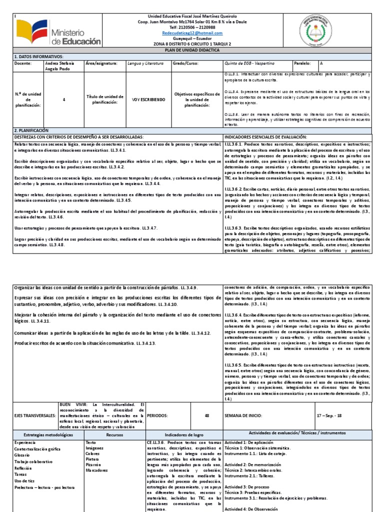 Plan 4ta Unidad | PDF | Biodiversidad | Triángulo
